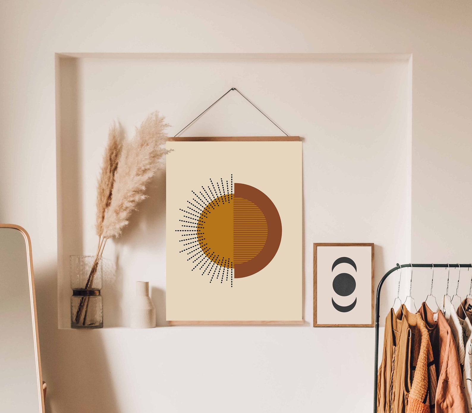 Large Sun Art Print Abstract Sun Wall Art Sun Rays Circle | Etsy