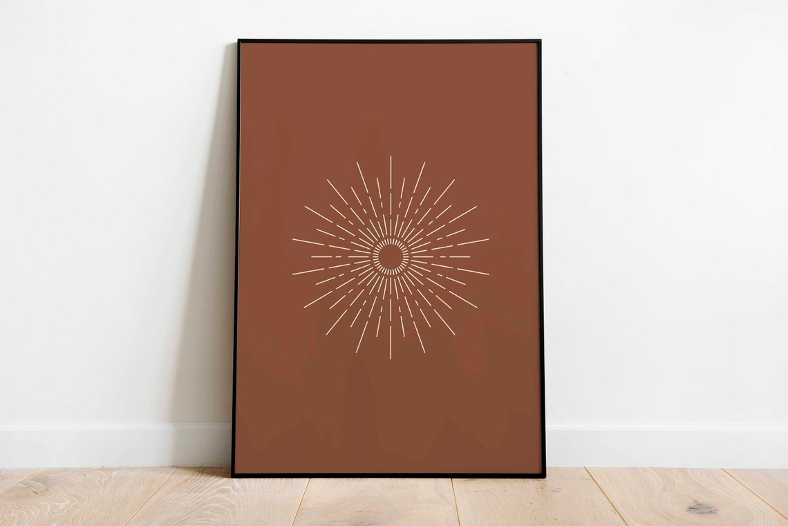 Terra Sunburst Art Print Rust Color Wall Art Minimalist - Etsy