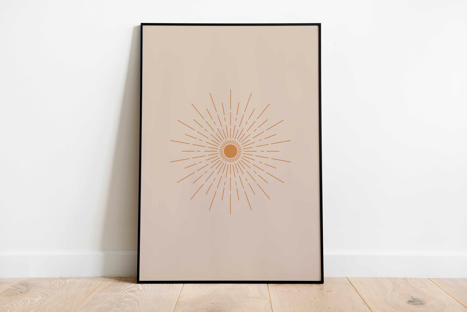 Orange Sunburst Art Print Sun Rays Poster Sunset Wall - Etsy