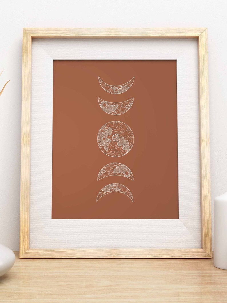 Minimal Moon Cycle Art Print Neutral Moon Phases Poster - Etsy