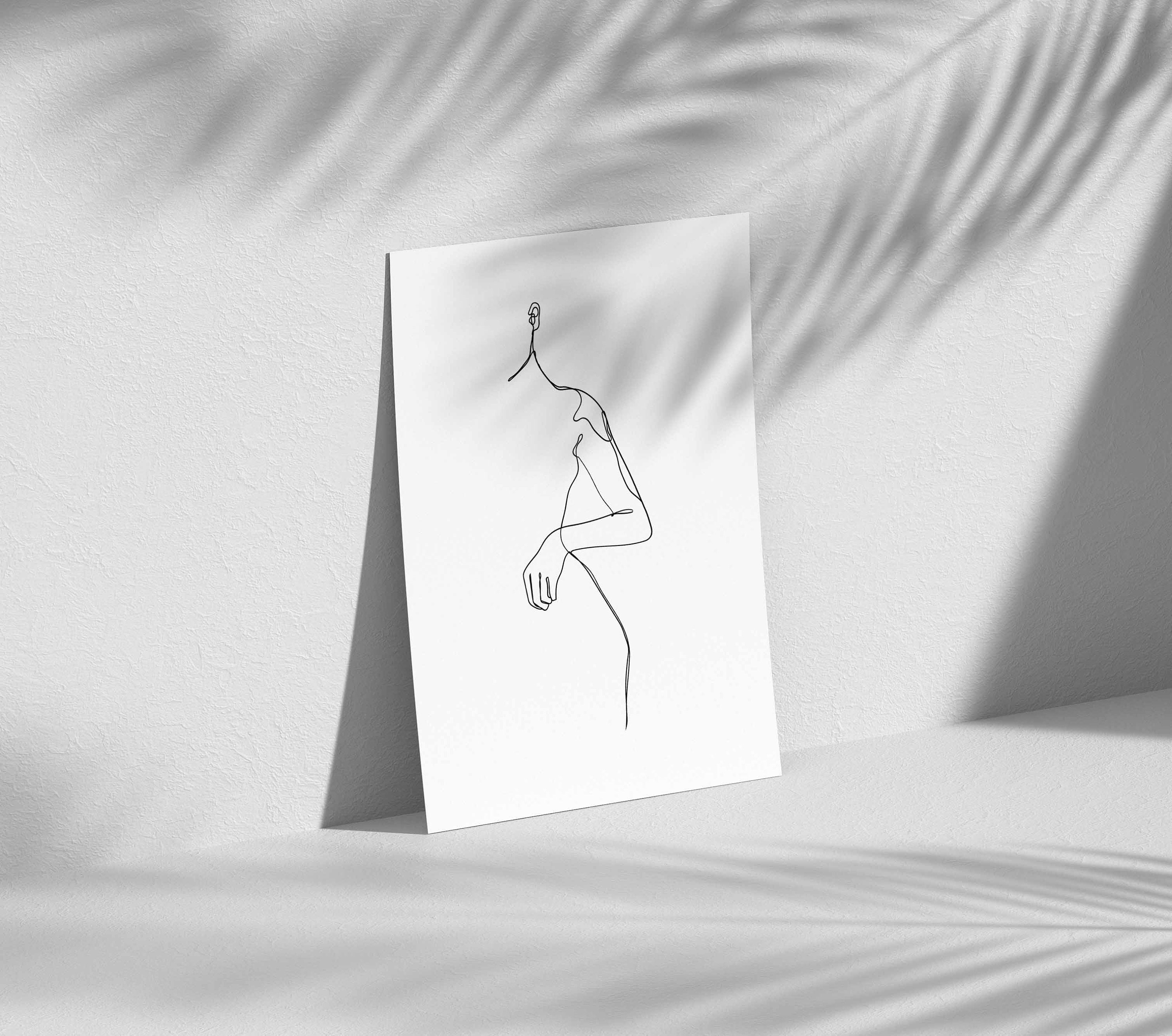 Minimalist Woman Art Print Simple Line Drawing Abstract Female Figure ...