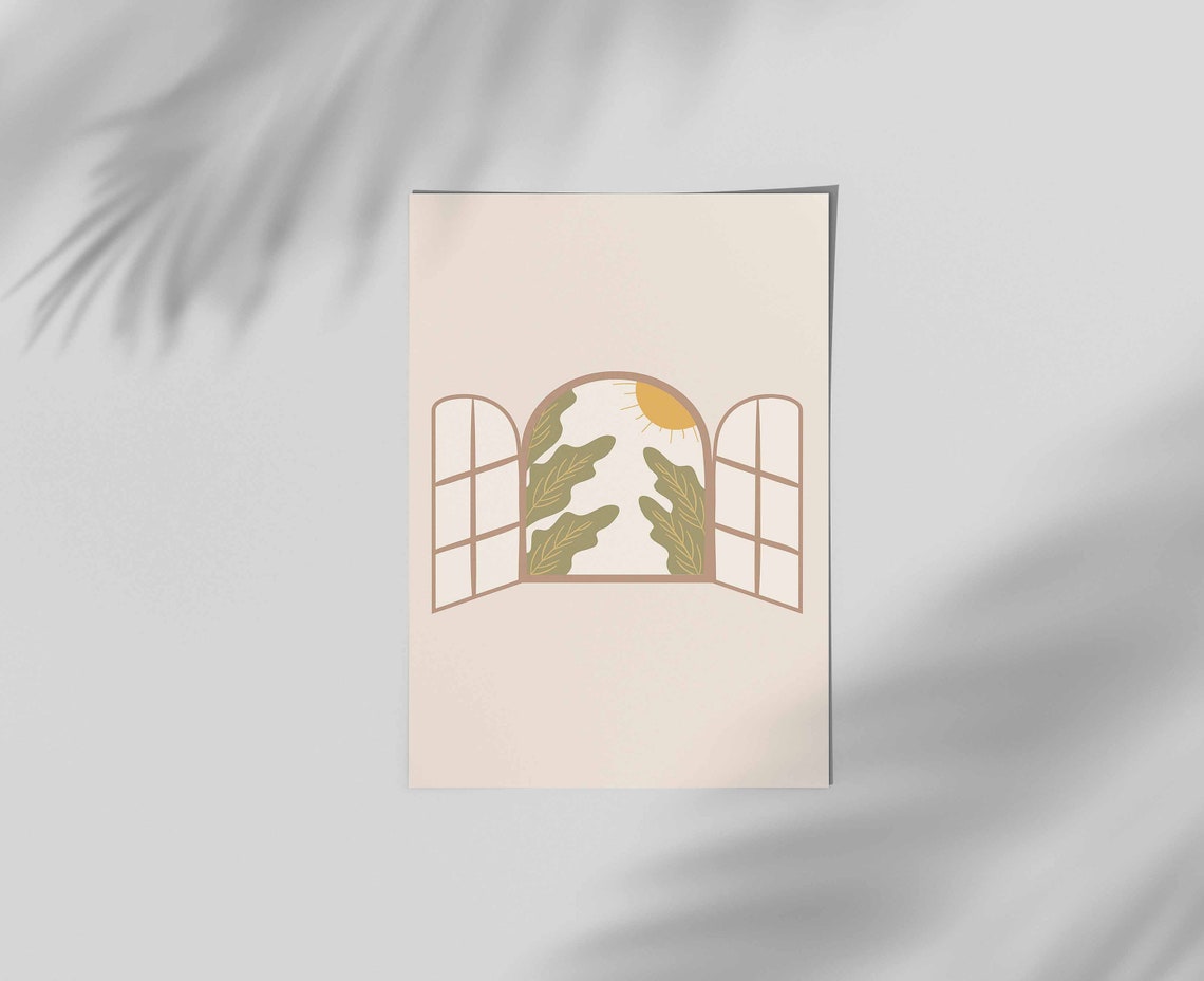 Floral Window Art Window to Nature Art Tropical Window - Etsy