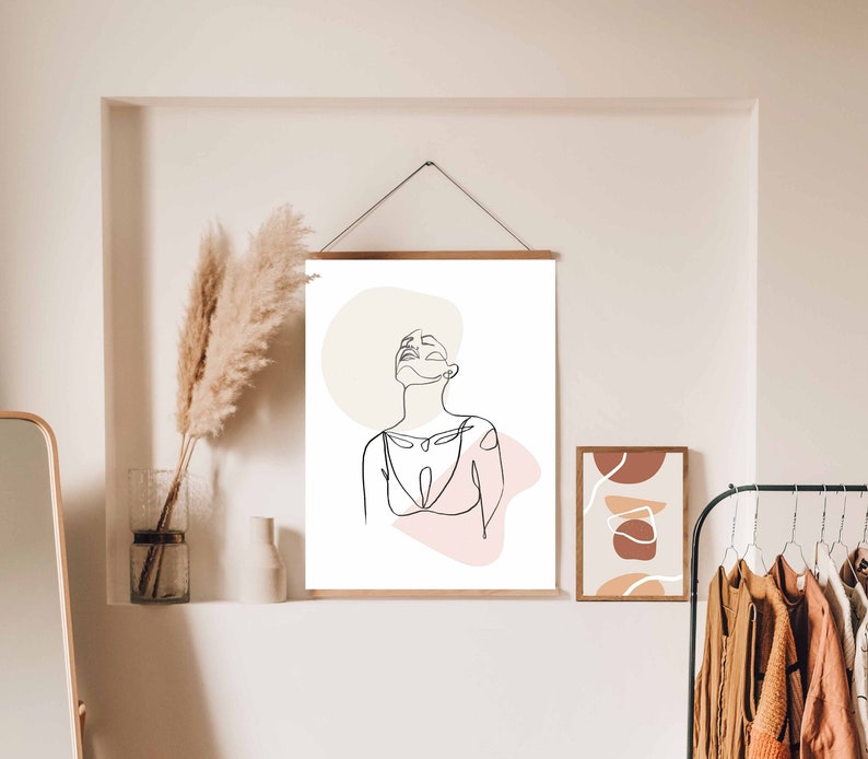 Black Line Woman Art Print Female Figure Wall Art Woman Line ...