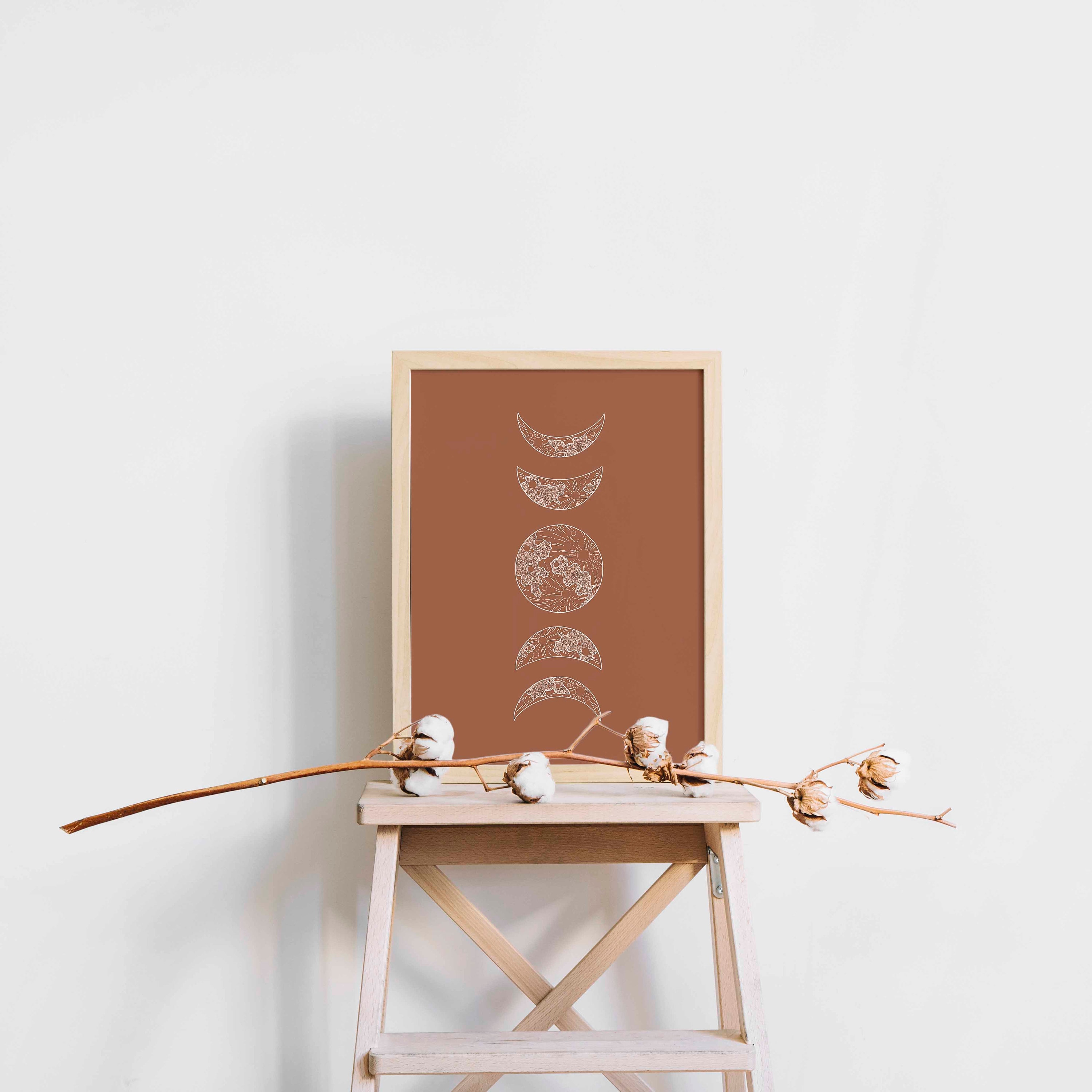 Minimal Moon Cycle Art Print Neutral Moon Phases Poster | Etsy