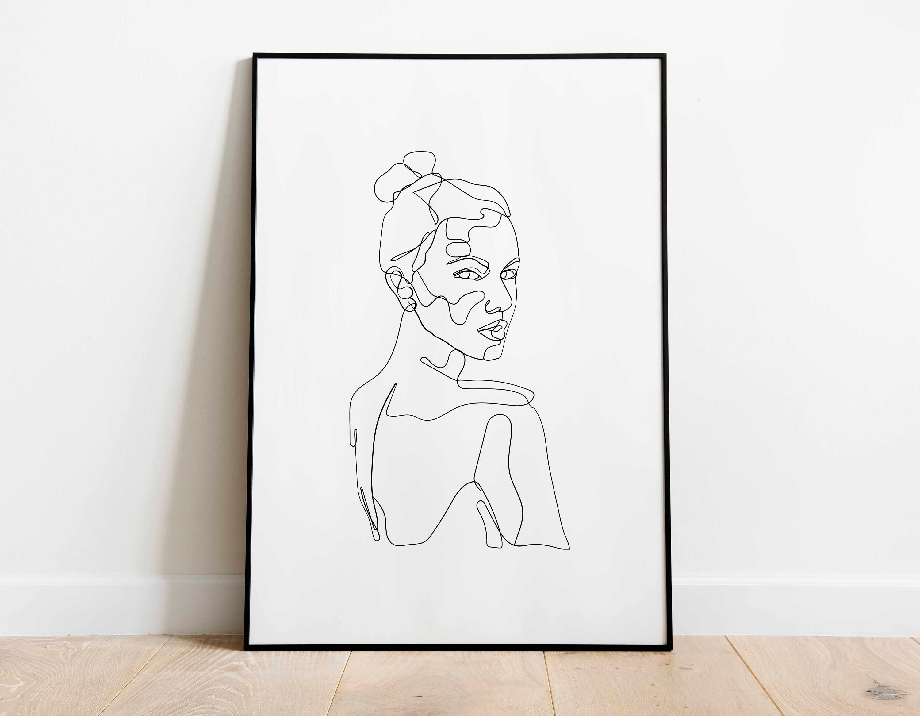 One Line Face Art Print Single Line Abstract Woman Art - Etsy
