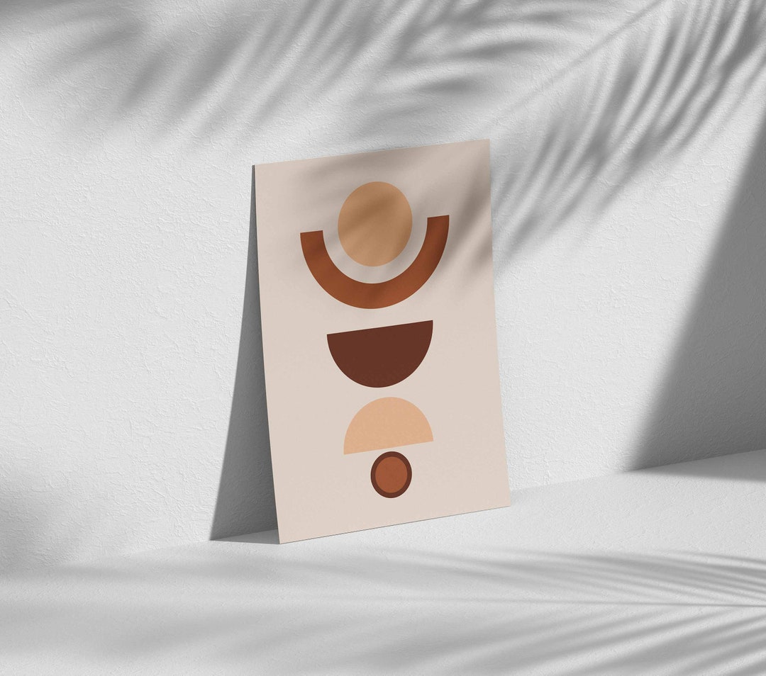 Neutral Abstract Art Print Minimal Abstract Shapes Wall Print Printable ...