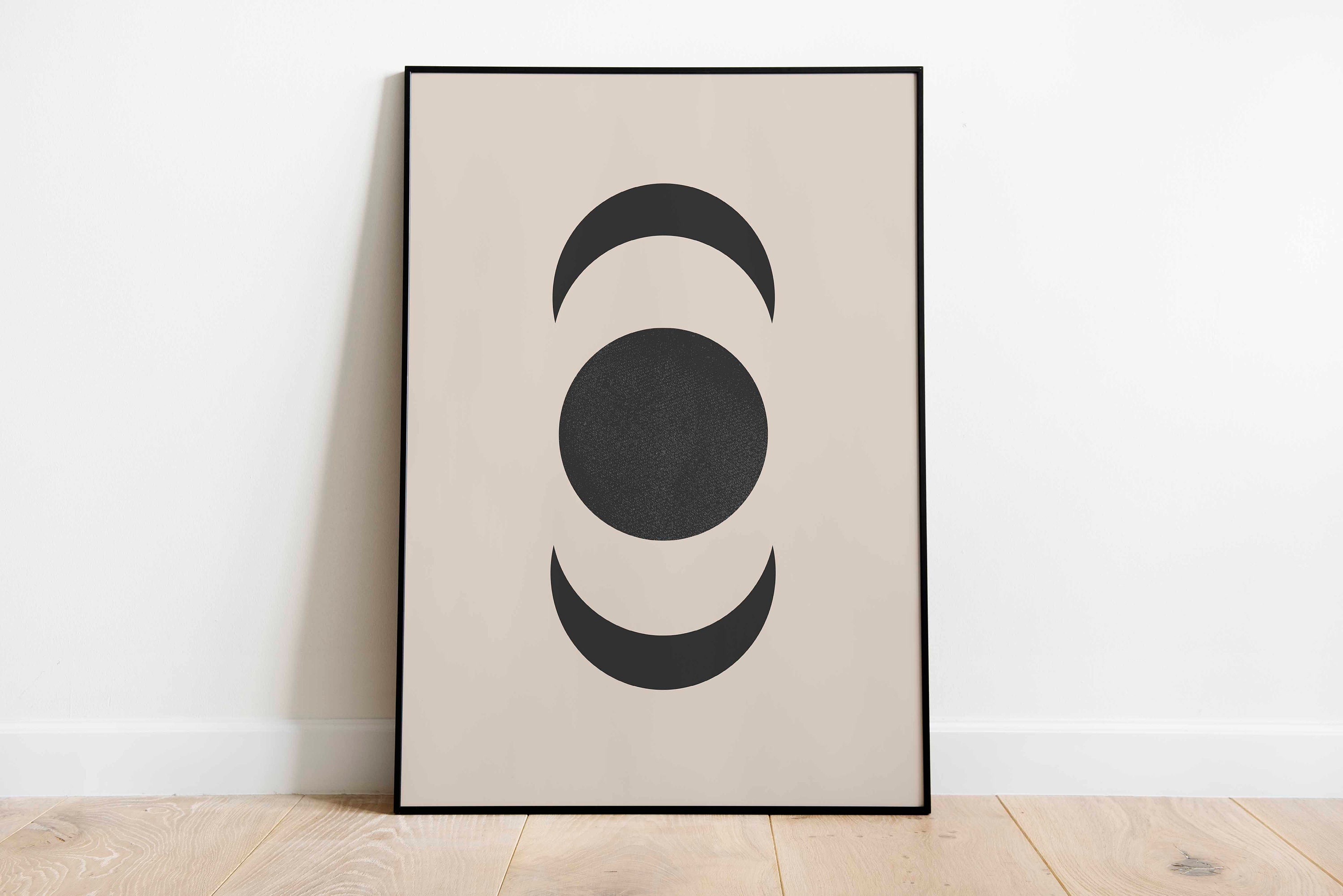 Black Moon Art Print Abstract Moon Cycles Printable Boho - Etsy