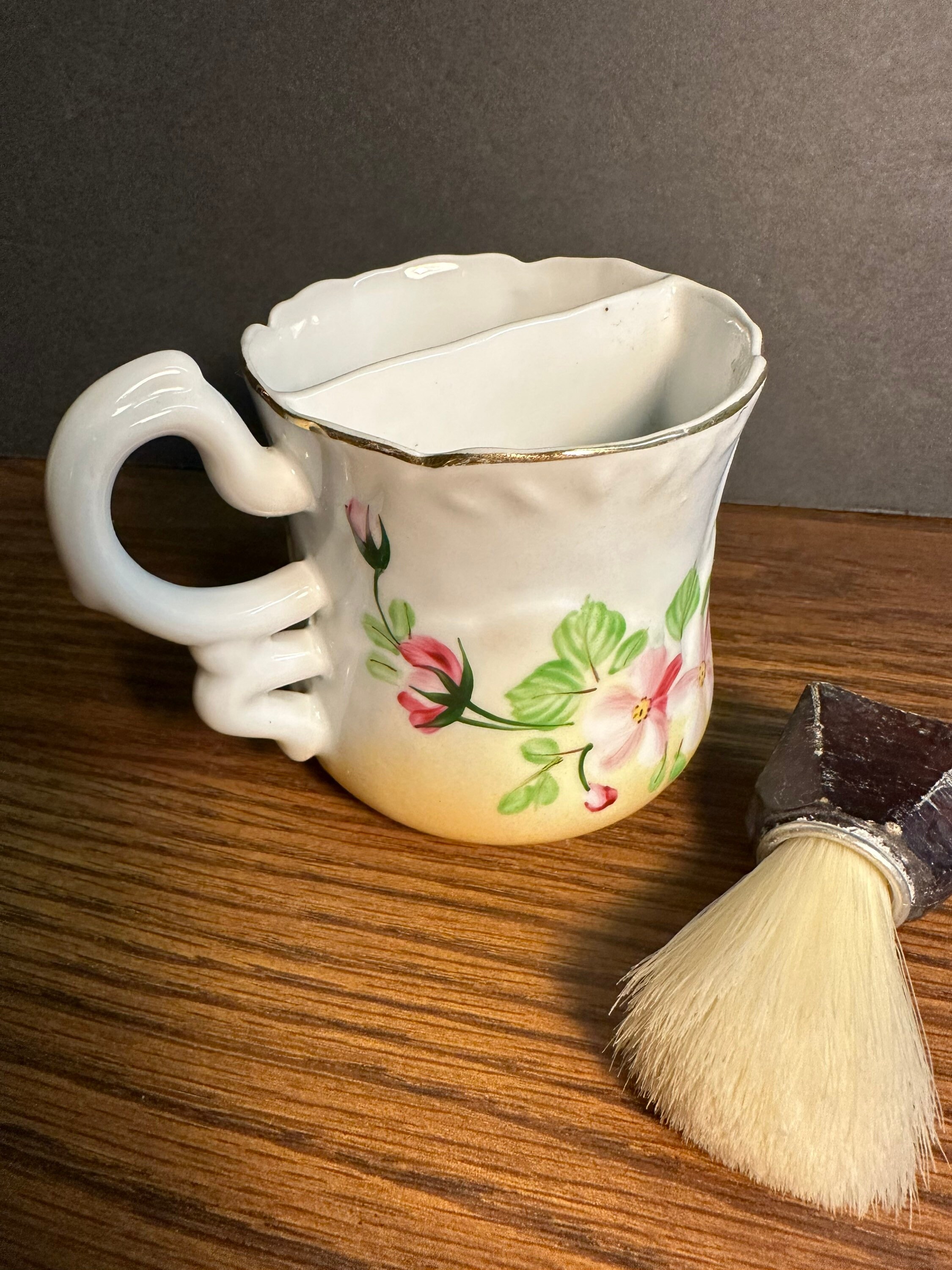 Vintage Shaving Mug With Brush Marked Hand Painted Nippon - Etsy