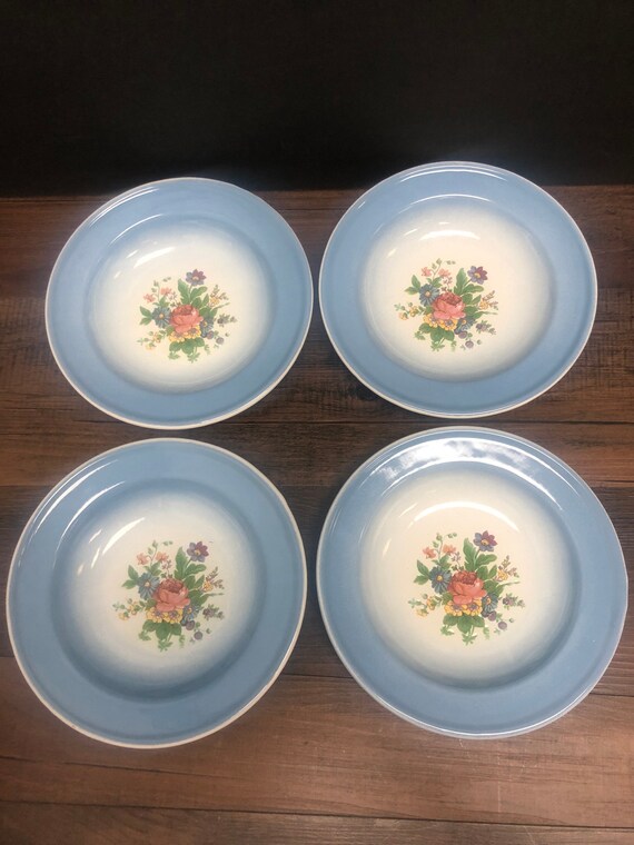 Vintage Cinsa Saltillo Enamel Mexico 8 inch Bowls With Flower | Etsy