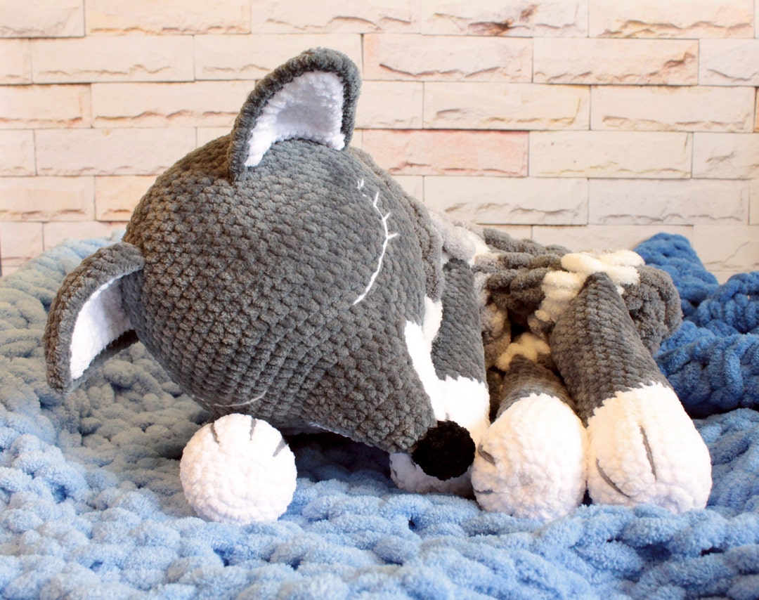Crochet Lovey Wolf Plush Gifts for Kids Large Crochet Soft Toys Large ...