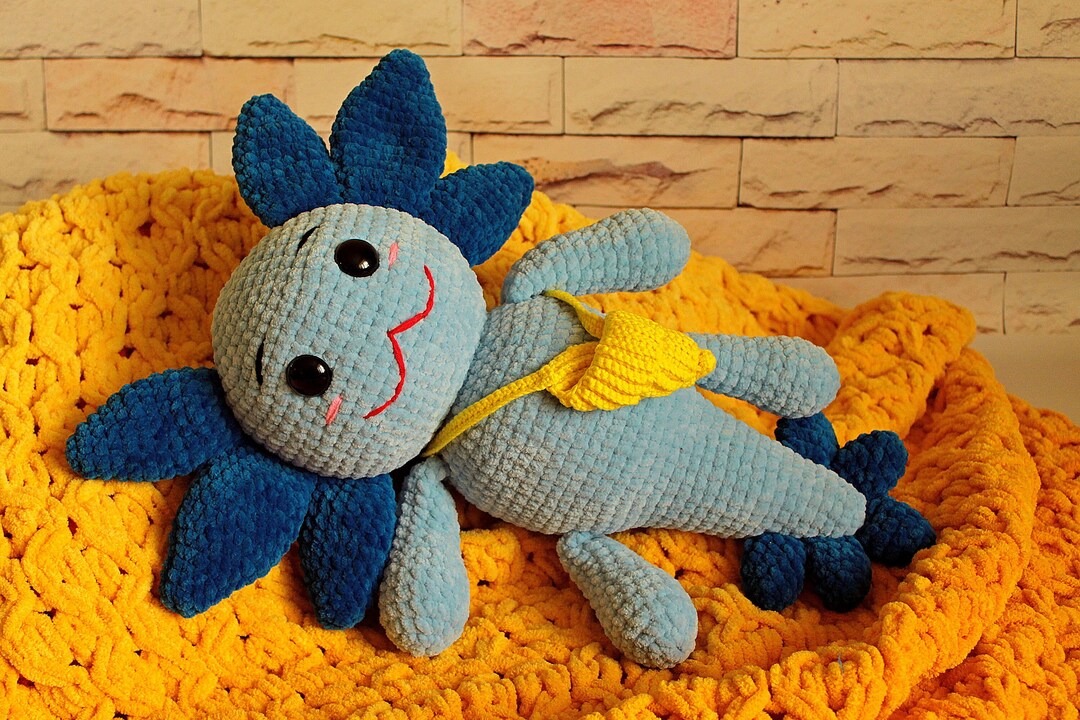 Crochet Axolotl Plush With Shell Bag Gifts for Kids Plush Toys Favorite ...