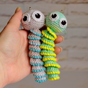 Crochet Cute Worry Worm Anxiety Toy Worm Stress Toy Worry Pet ADHD Help ...