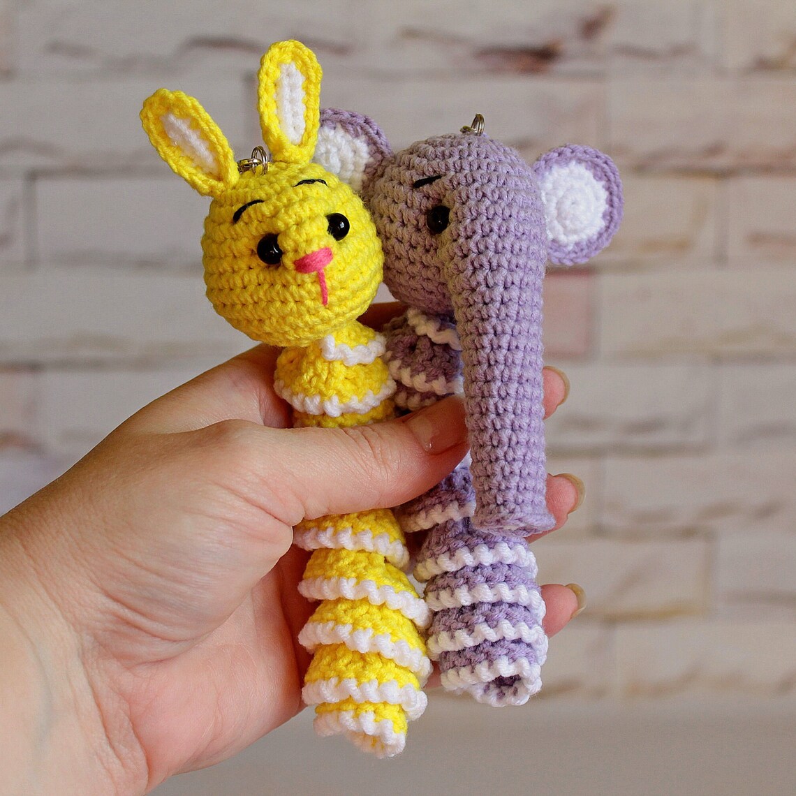 Crochet Worry Pet: Rabbit, Elephant, Bear / ADHD Help Toys - Etsy