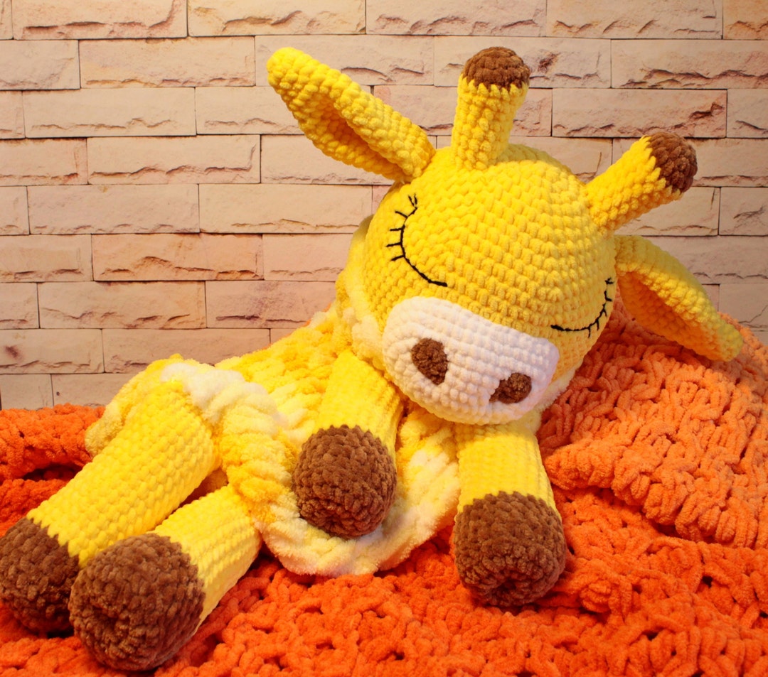 Crochet Lovey Giraffe Plush Gifts for Kids Chunky Crochet Animals Large ...