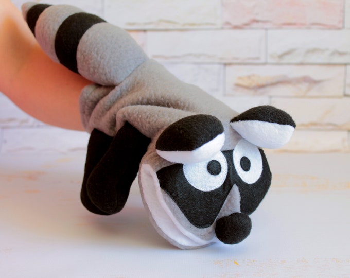 Hedgehog, Raccoon, Badger & Fox Felt Hand Puppets, Forest Puppet, Hand ...