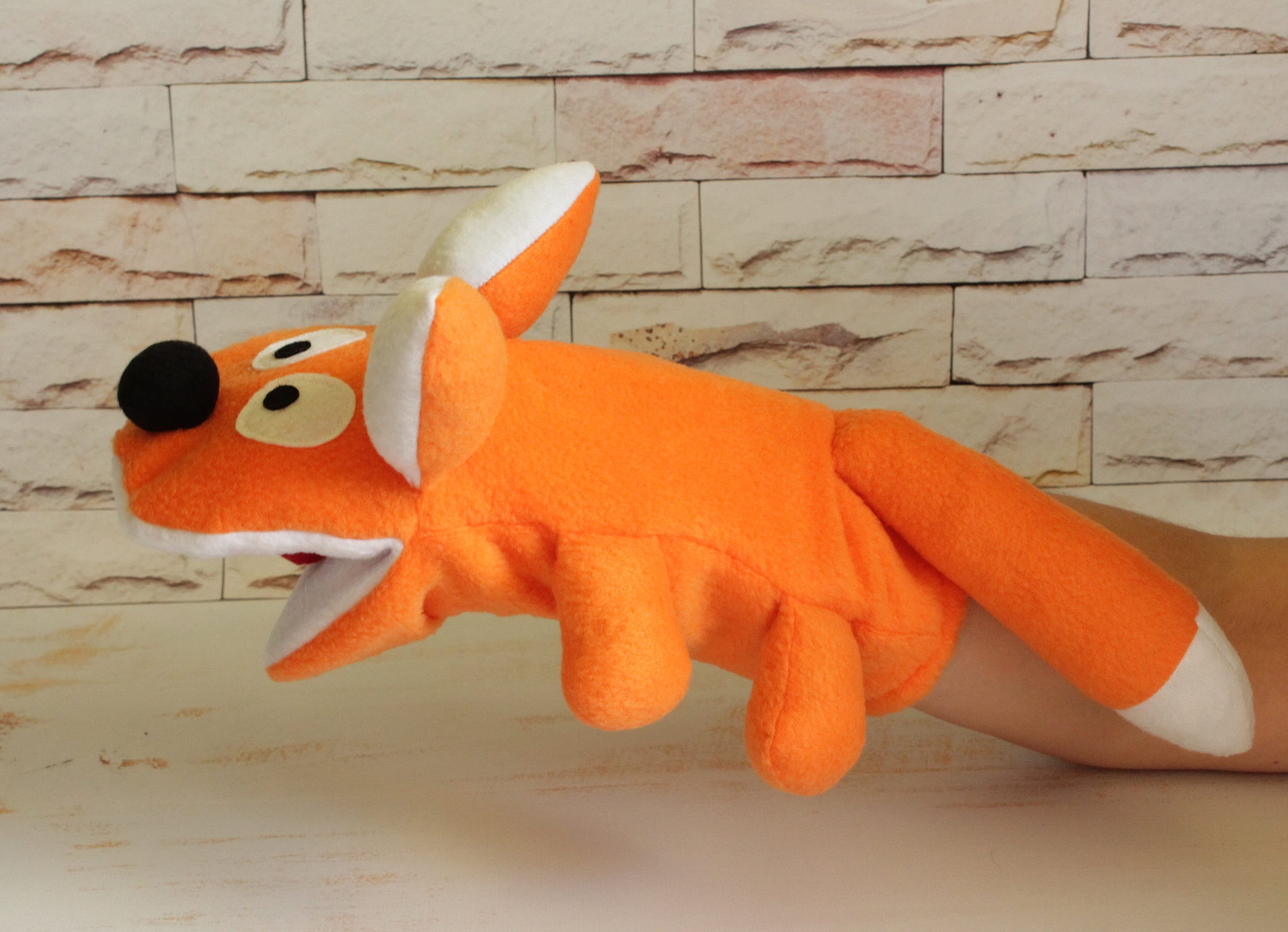 Fox hand puppet for kids Social skills movable mouth Teaching | Etsy