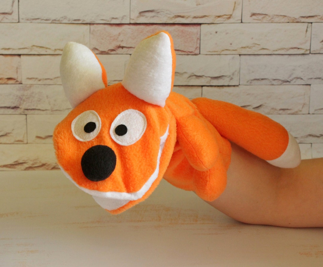 Fox Hand Puppet With Movable Mouth Animal Glove Puppet Full Body Puppet ...