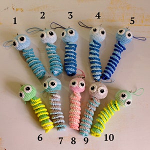 Crochet Cute Worry Worm Anxiety Toy Worm Stress Toy Worry Pet ADHD Help ...