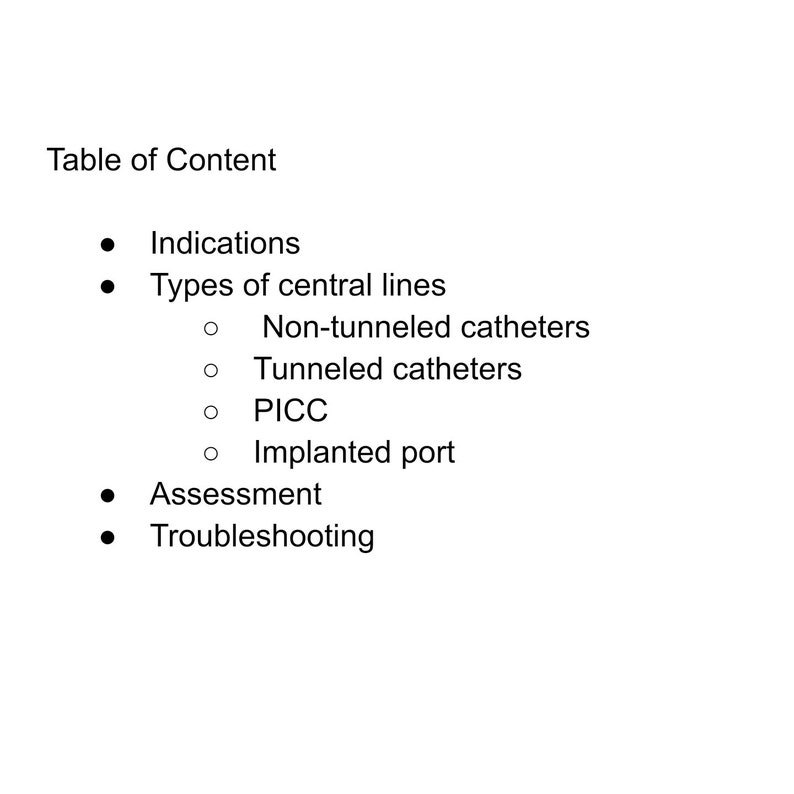 Central Lines, Central Venous Catheters, Nursing Assessment ...