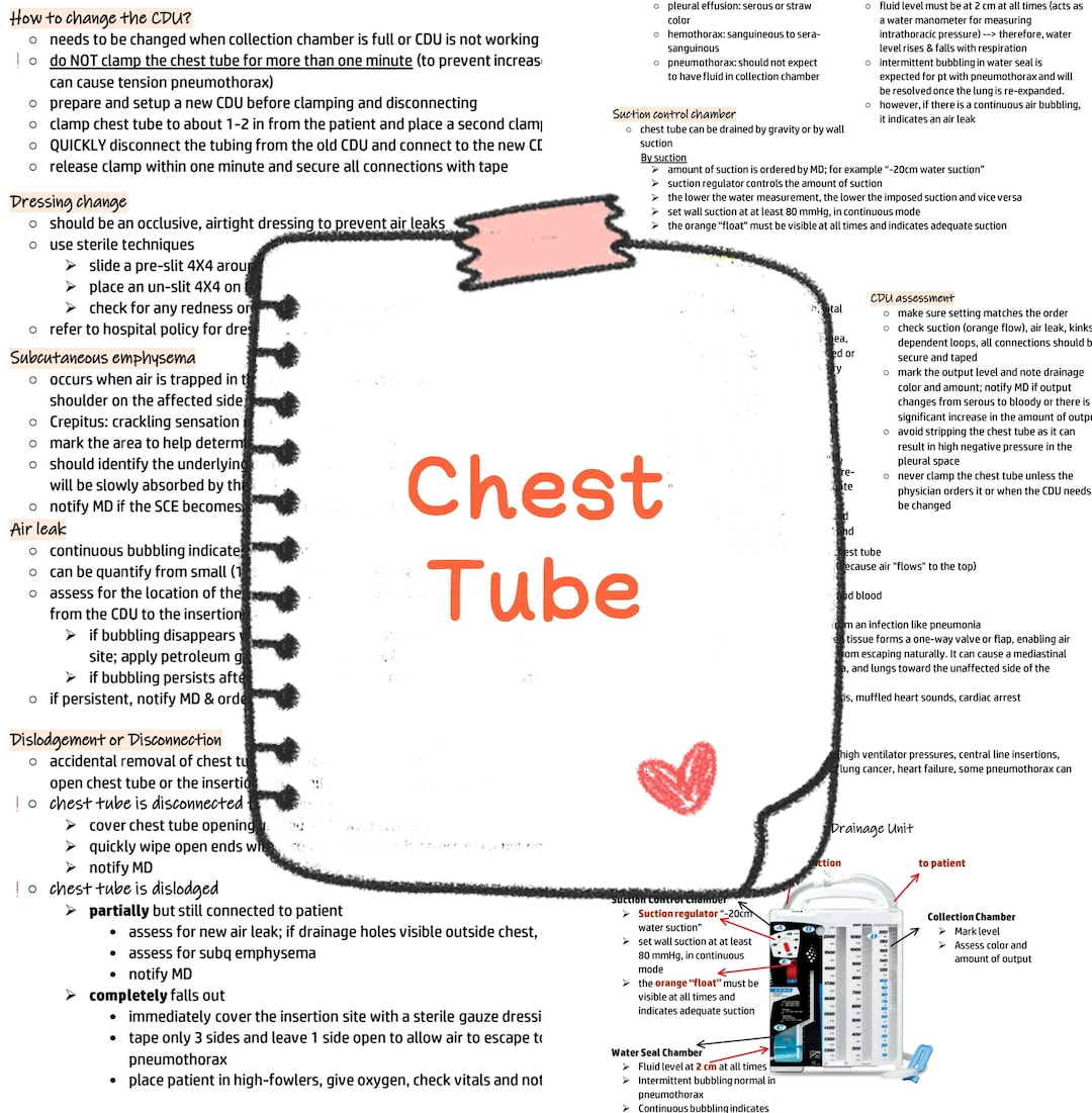 Chest Tube, Nursing Note, Nclex Study, Nursing Reference, Nursing ...