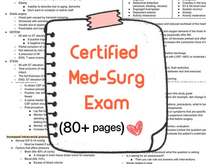Medical Surgical One-pager Note-taking Template for Nursing Students ...