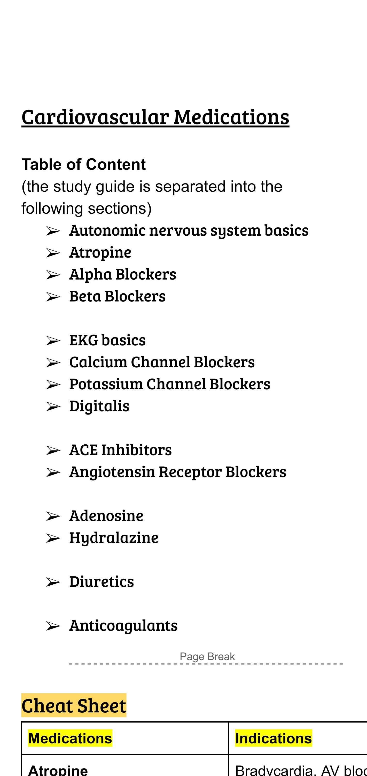 Cardiac Medications Pharmacology Nursing Study Guide Notes - Etsy