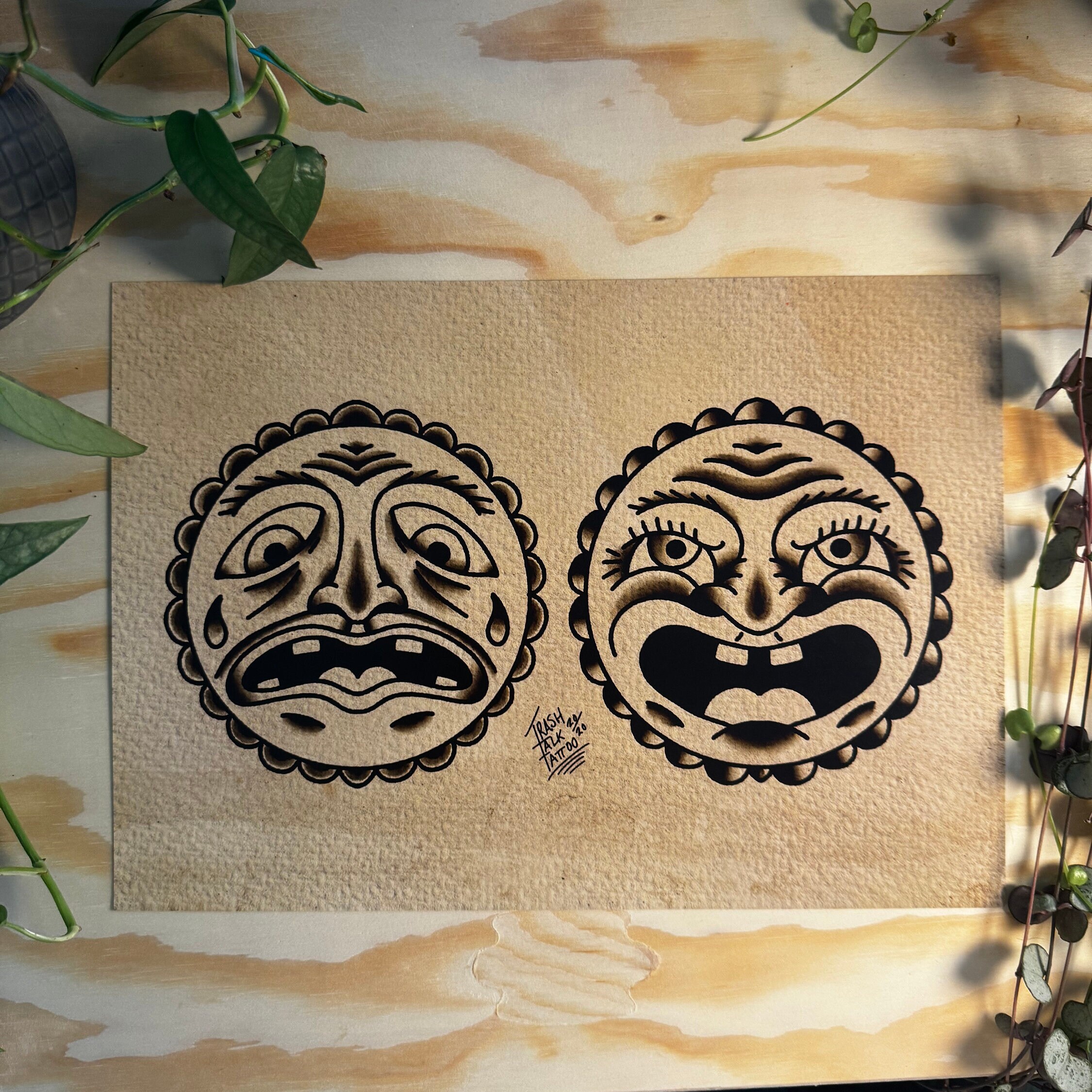 Sad Face Tattoo Ideas