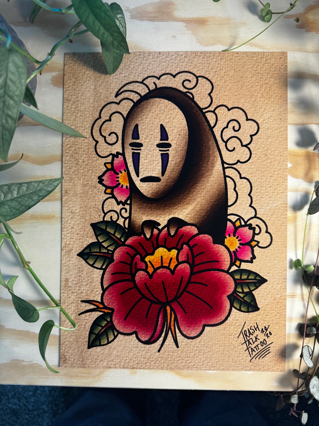 Tattoo Print - Classic No Face Illustration, Striking Wall Art ...