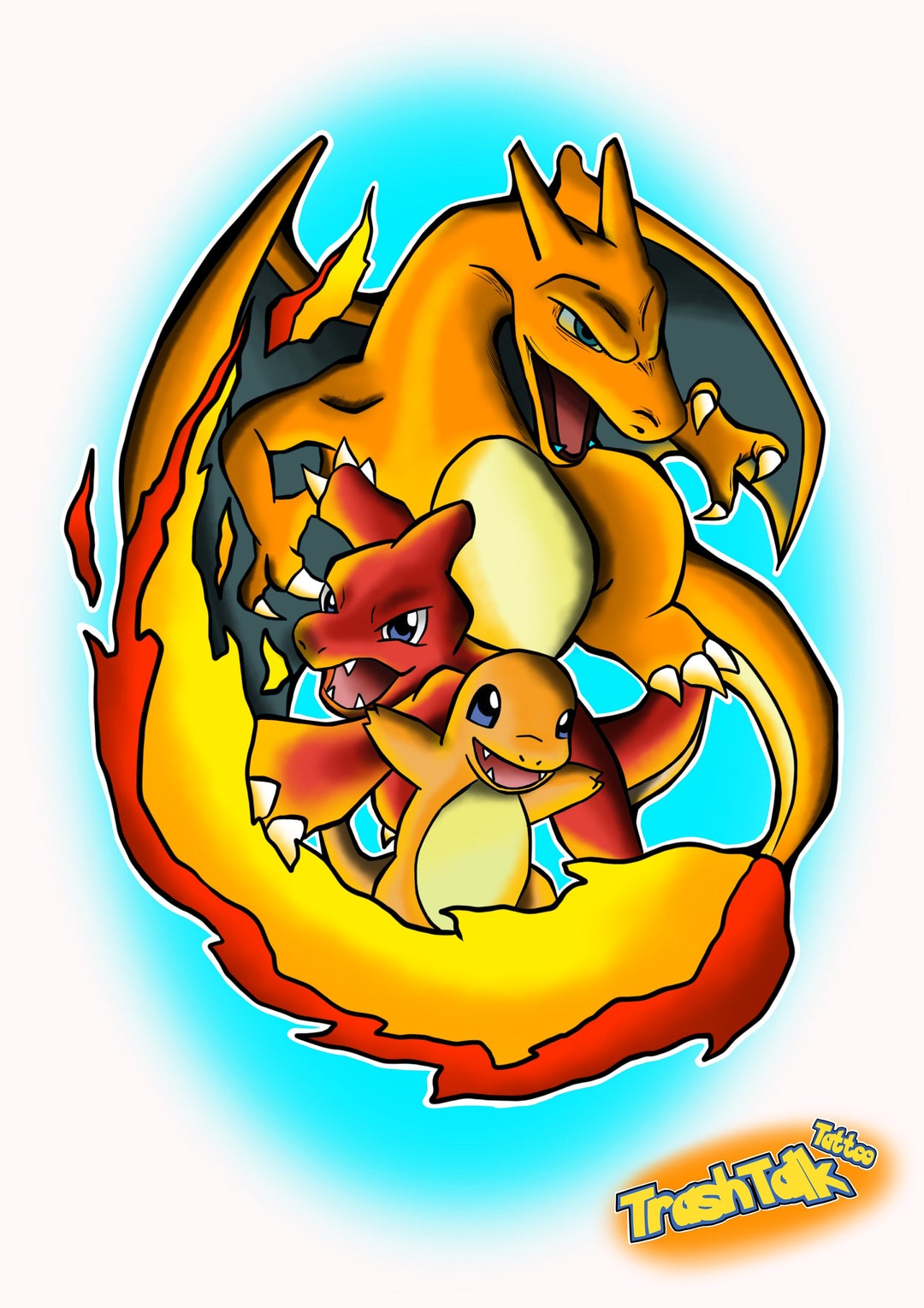 Charmander Evolution Line Digital Print. - Etsy Canada