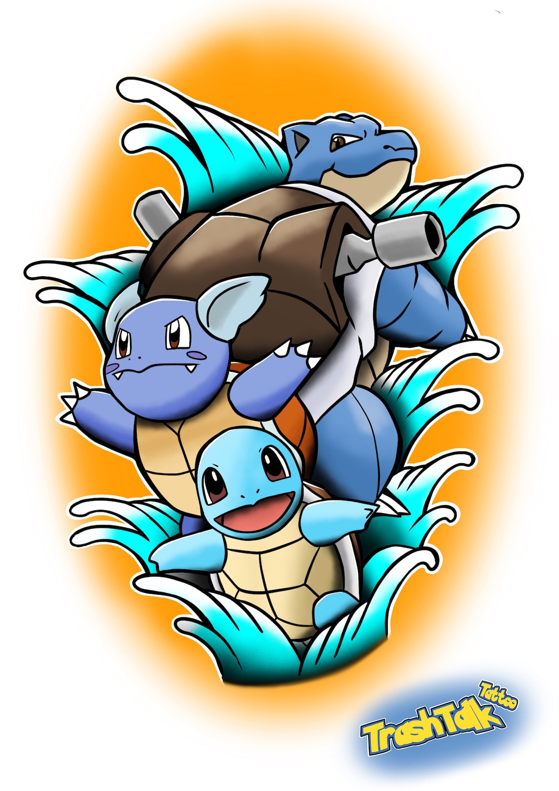 Squirtle Evolution Line Digital Print. - Etsy