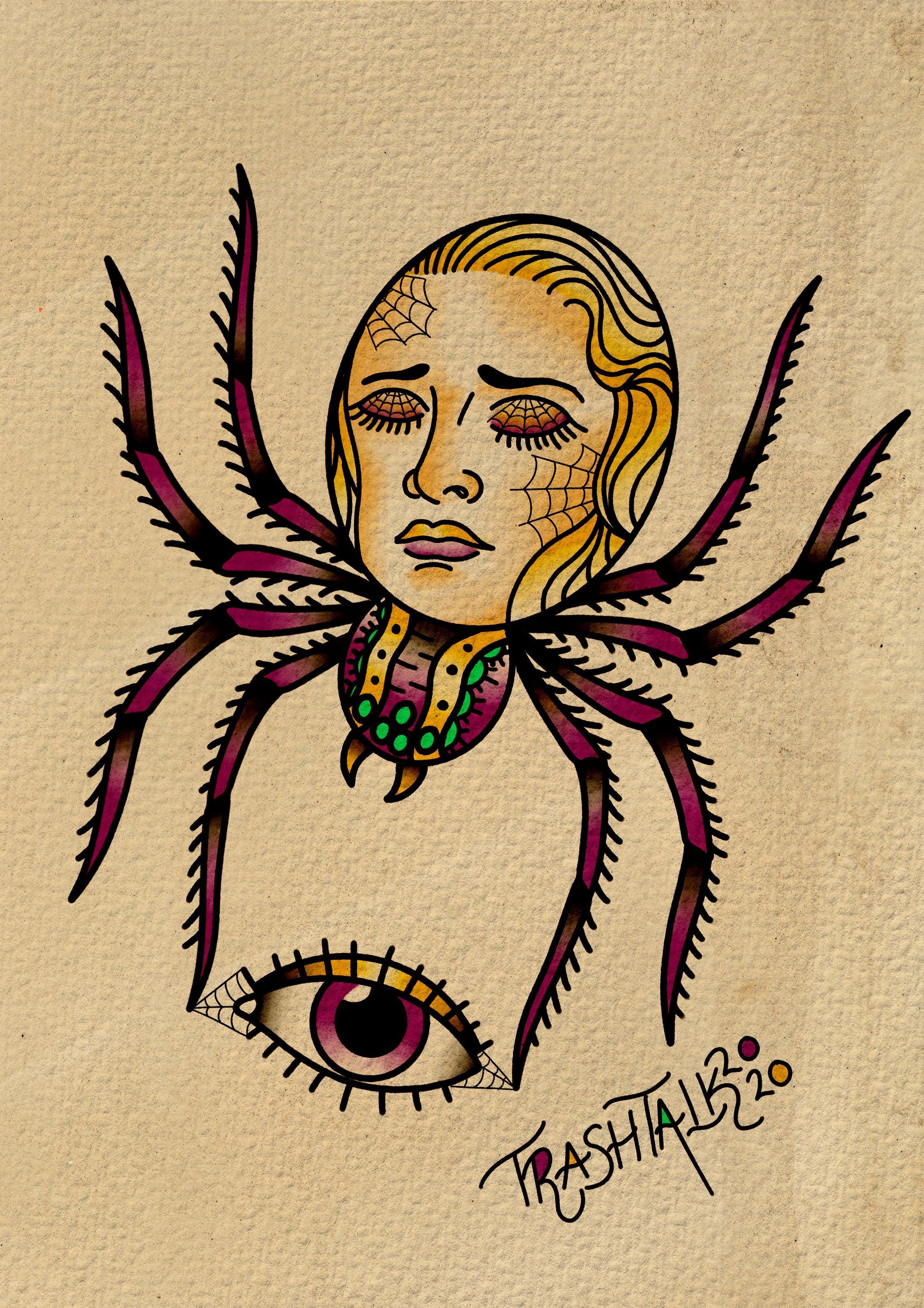 Traditional Spider Tattoo