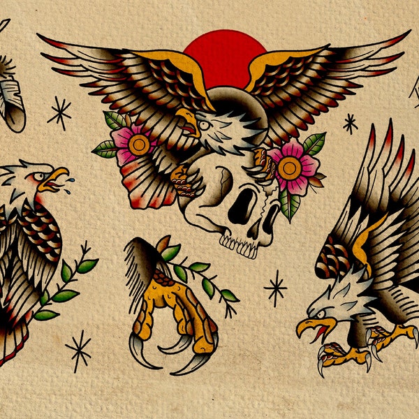 Traditional Tattoo Flash - Etsy