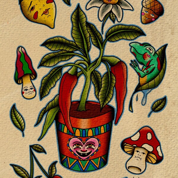 Plant Tattoo - Etsy