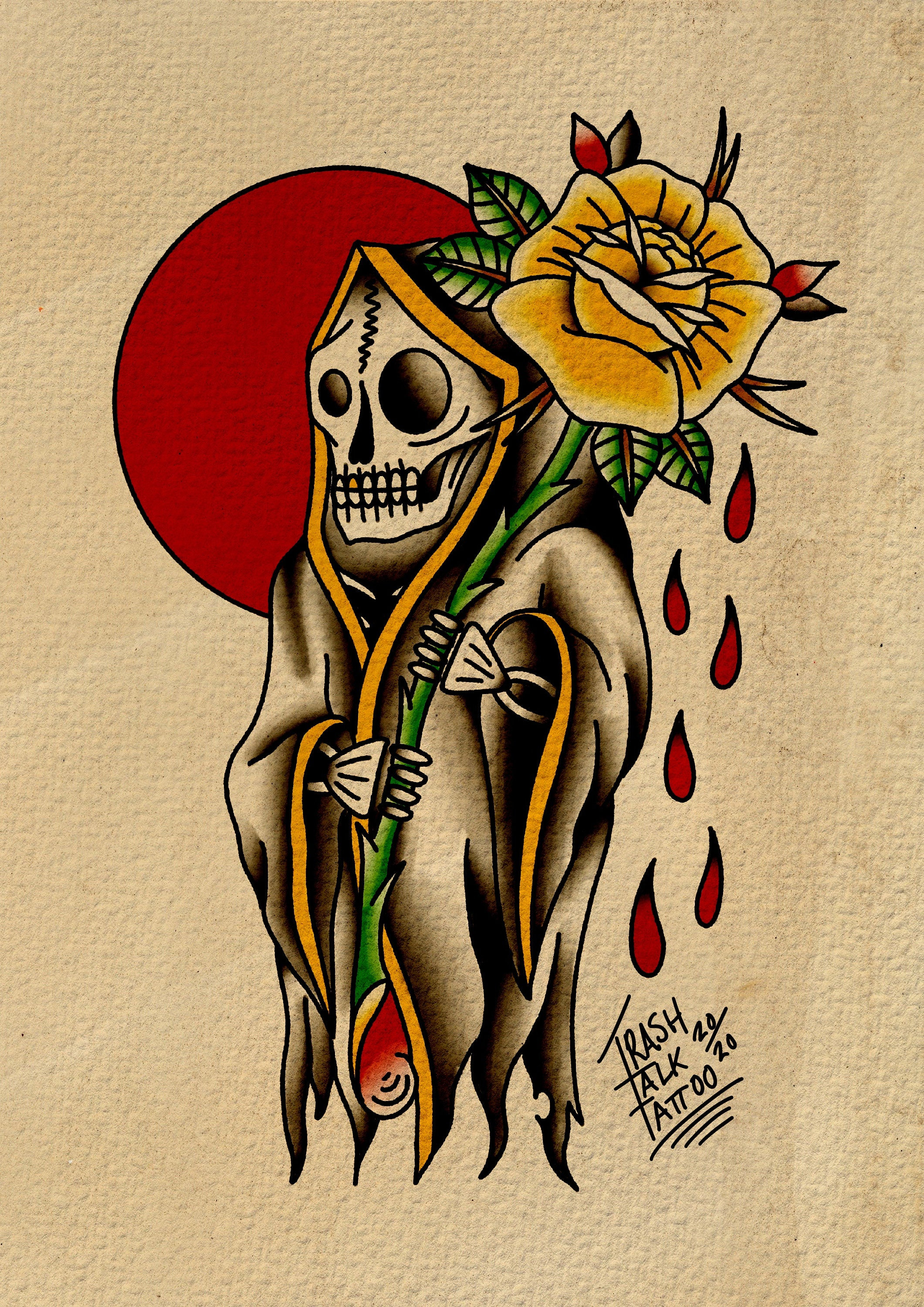 Traditional Grim Reaper Tattoo