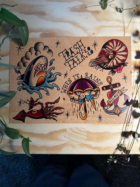 Traditional Ocean Tattoo