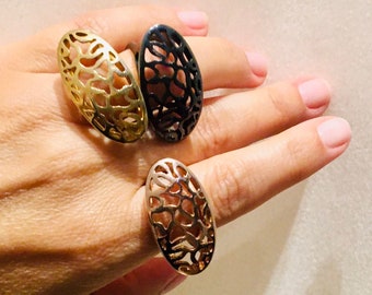 Perforated Gold Ring - Etsy