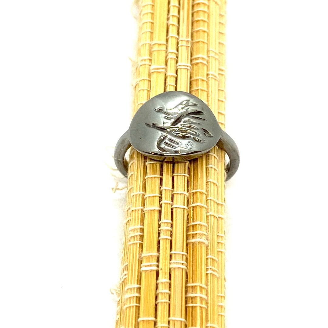 Engraved Geese Silver Ring. Black Rhodium Plated Chevalier and Not Only ...