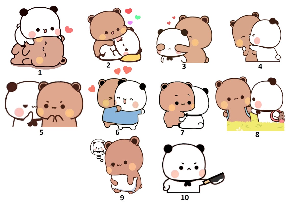 Buy Lovely Cute Dudu Bubu Stickers Couple Love Gift Valentine's Day ...