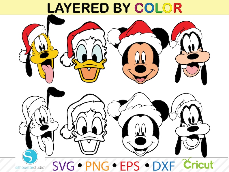 Mickey Mouse & Friends Heads Svg Mickey Mouse Donald Duck Eps - Etsy