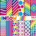 Rainbow Digital Paper, Colorful Digital Papers, Bright Color Digital ...