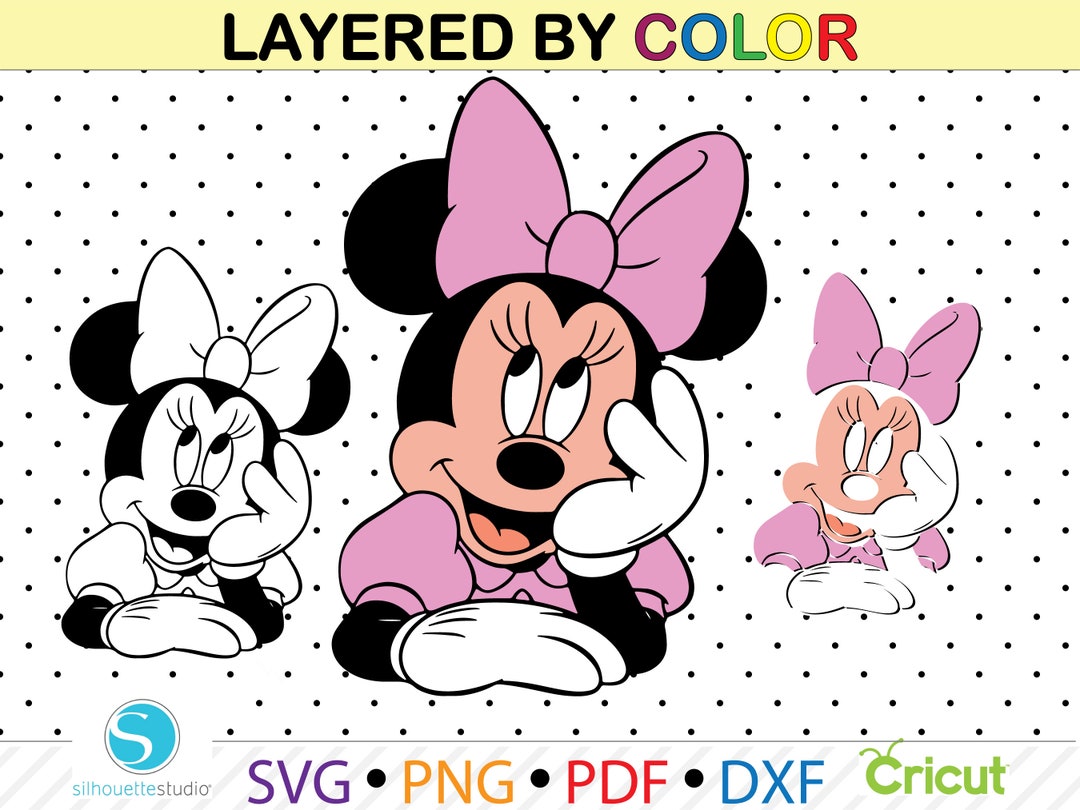 Minnie Mouse Svg, Minnie Mouse Clipart,minnie Mouse Layered by Color ...