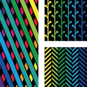 Black Rainbow Digital Paper, Black Background Digital Paper, Seamless ...