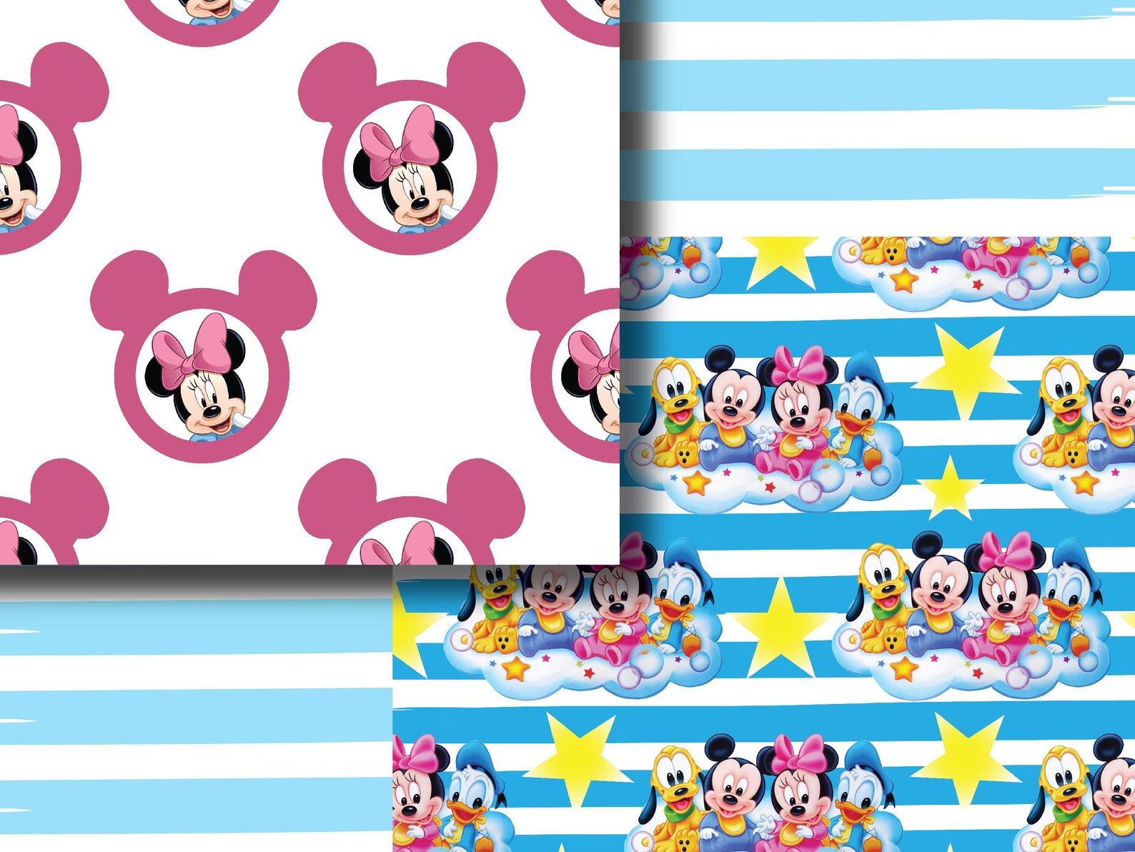 Mickey Mouse Digital Paper Minnie Mouse Mickey Minnie - Etsy
