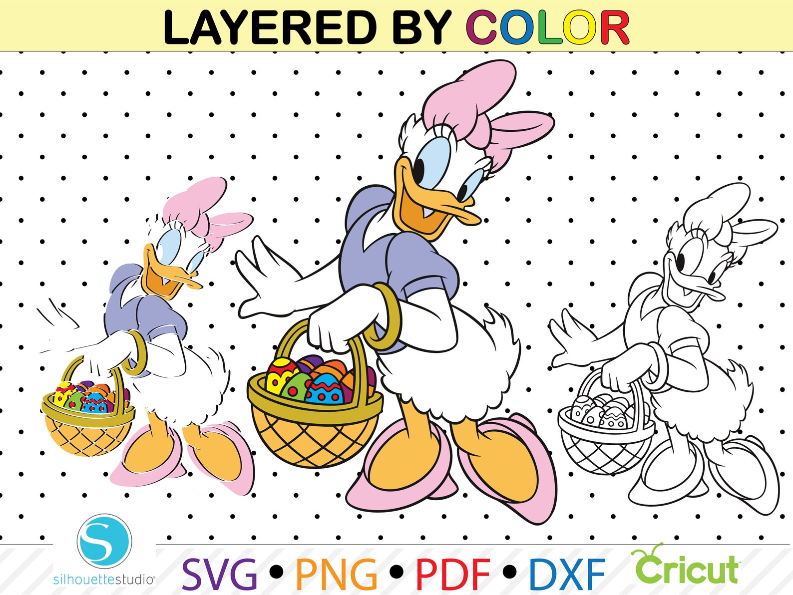 Daisy Duck Easter Eggs Svg Daisy Duck Easter Eggs Clipart - Etsy