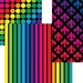 Black Rainbow Digital Paper, Black Background, Seamless Patterns ...