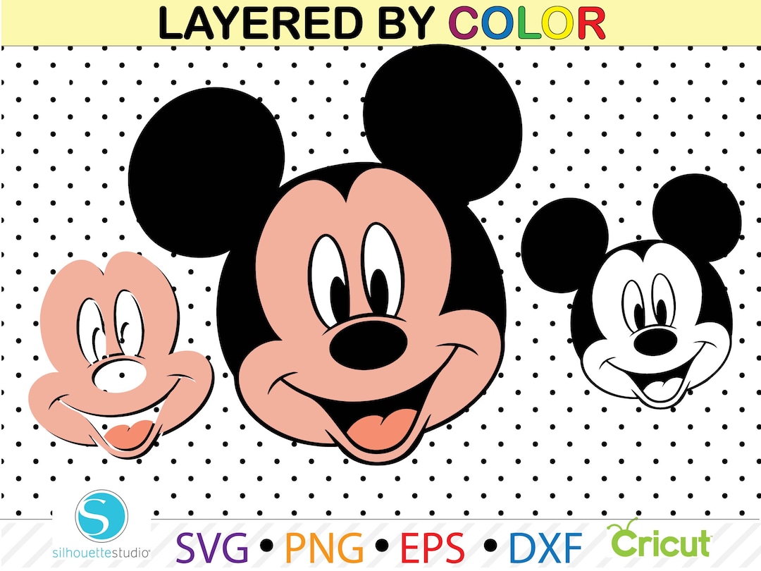Mickey Mouse Svg,mickey Head,mickey Face Svg ,mickey Dxf Eps Svg ...