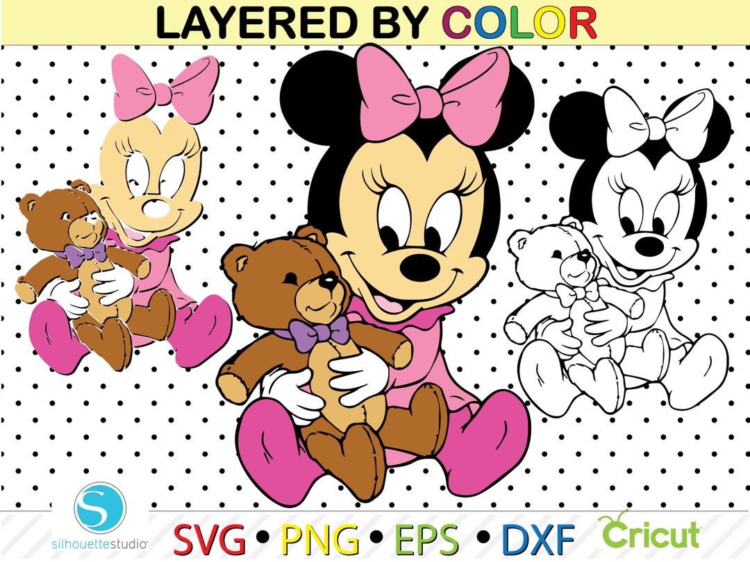 Baby Minnie Mouse Svg, Layered Digital Vector File, Minnie Mouse ...