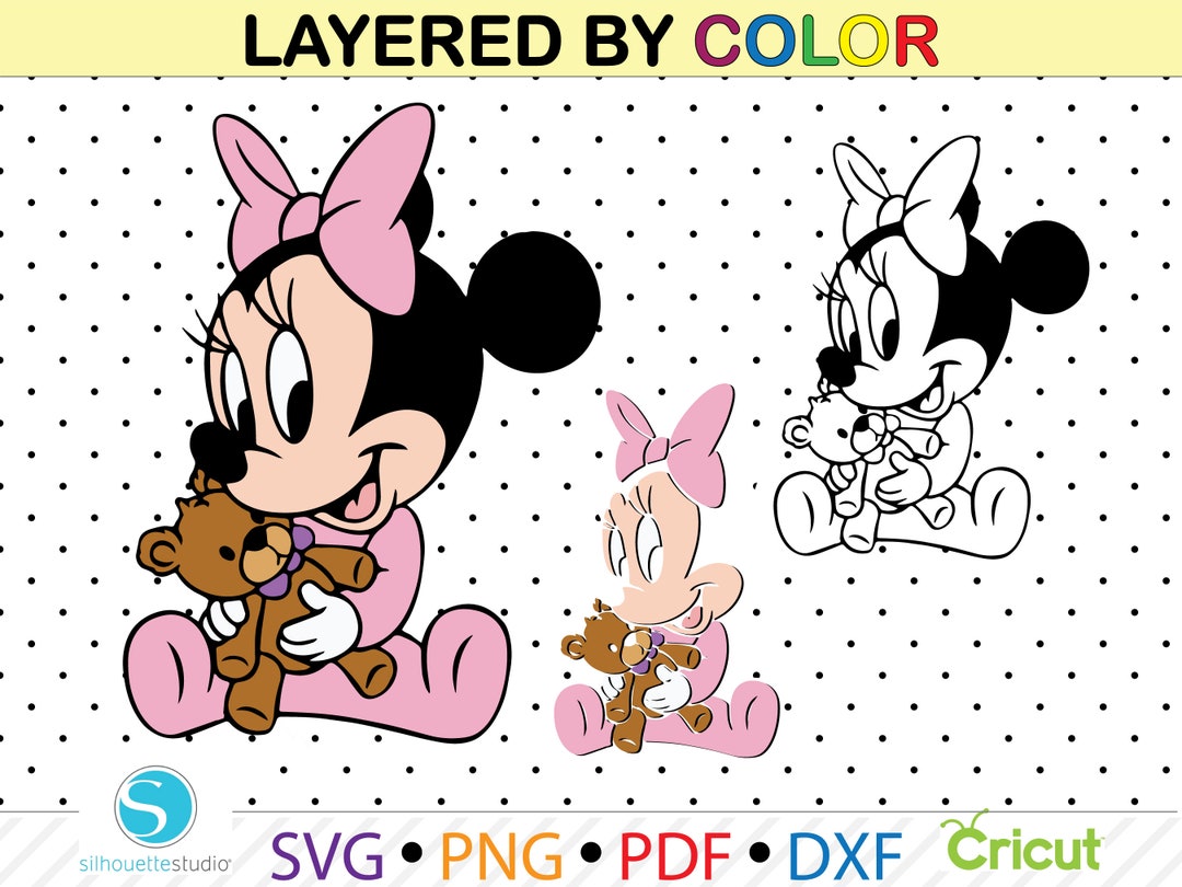 Baby Minnie Mouse Svg Clipart, Baby Minnie Mouse Clipart Png, Minnie ...