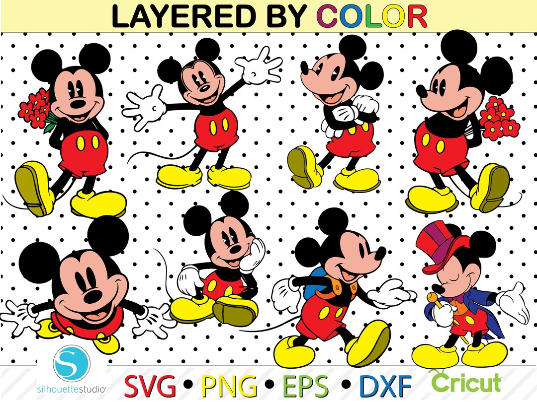 Mickey Bundle Svg, Mickey Clipart Png, Mickey Clipart Png, Dxf Cut ...