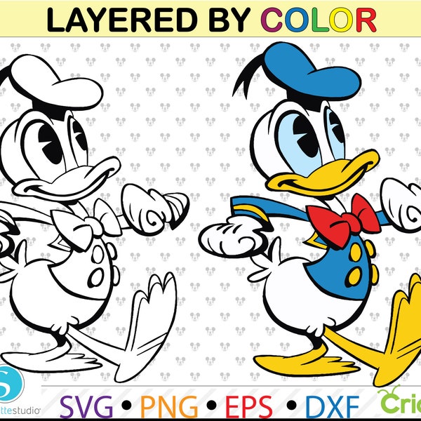 Donald Duck Svg - Etsy